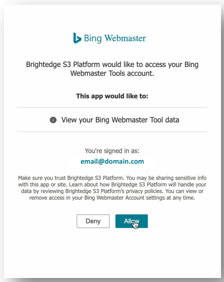 Bing Webmaster Tool Integration Setup – BrightEdge