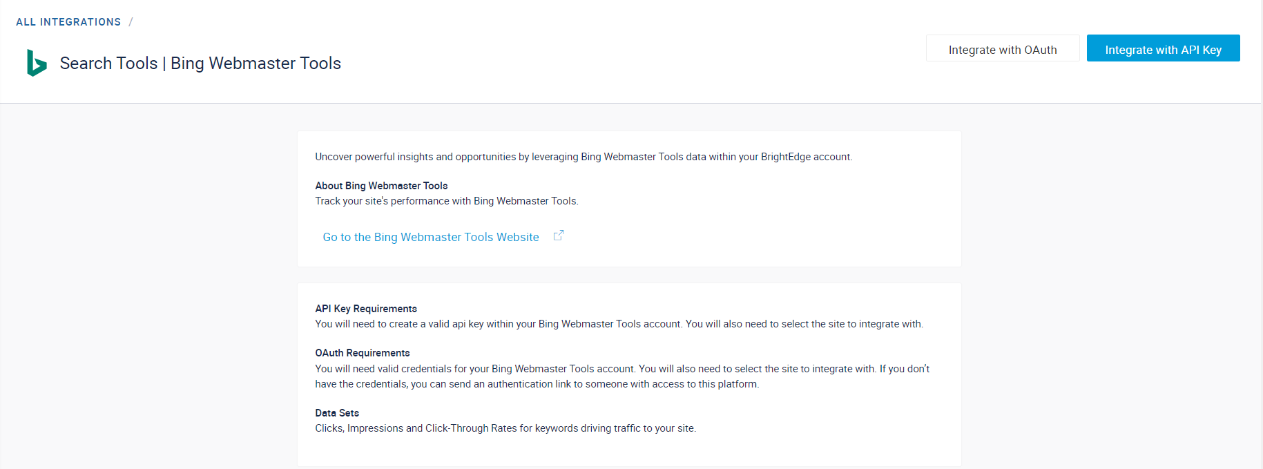 Bing Webmaster Tool Integration Setup – BrightEdge